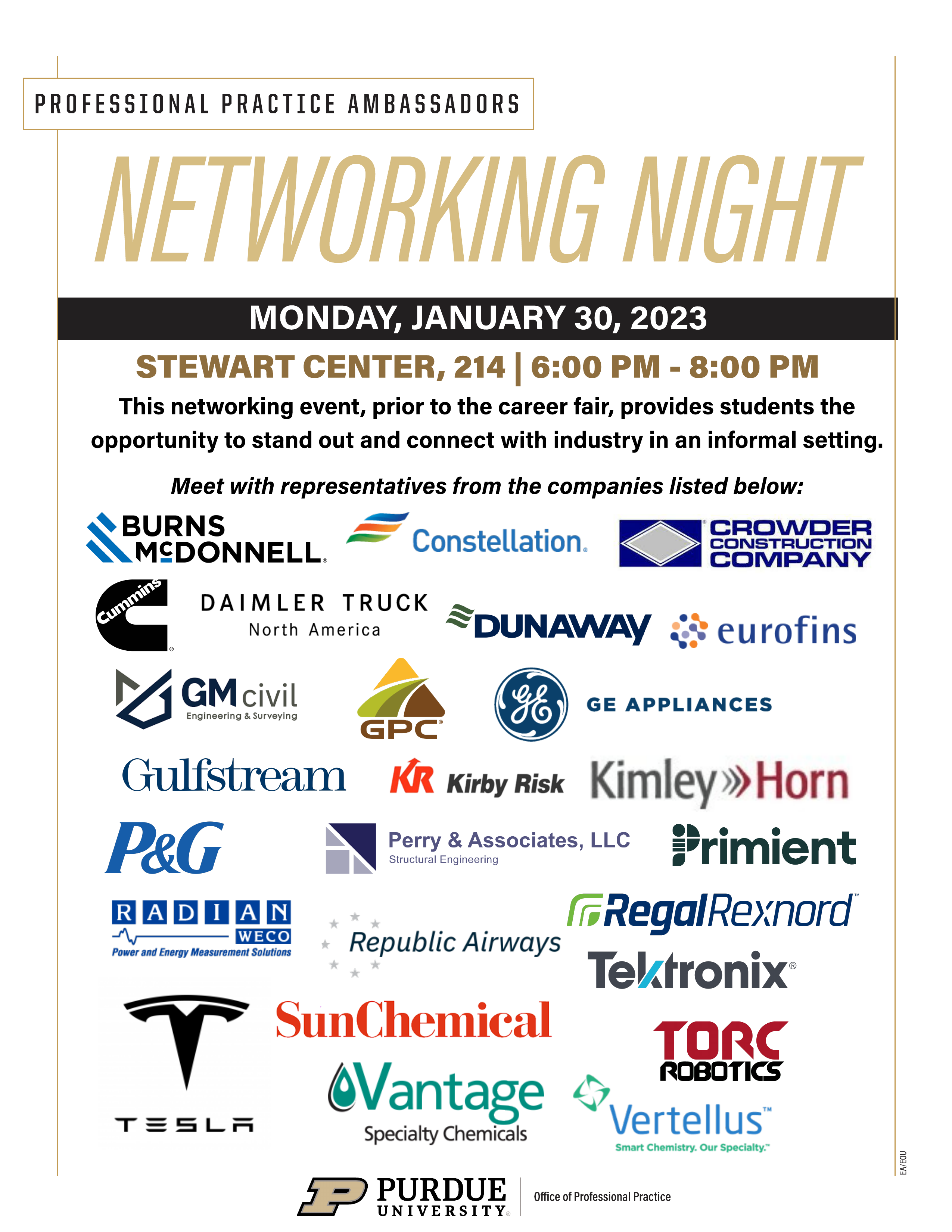 PPA Networking Night - Office of Professional Practice - Purdue University